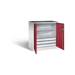 C+P Werkzeugschrank Acurado, H1000xB930xT500mm, Front Rubinrot, Korpus Lichtgrau (8821-5035) ; C + P M&ouml;belsysteme (8821-5035|S10077)