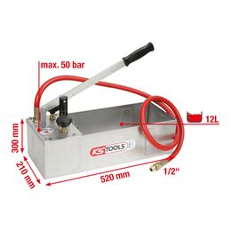 KS Tools Edelstahl Druck-Pr&uuml;fpumpe, 12 Liter (902.2004)