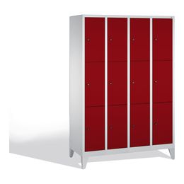 C+P F&auml;cherschrank Classic auf F&uuml;&szlig;en, 12 F&auml;cher, H1850xB1190xT500mm Front Rubinrot Korpus Lichtgrau ; C + P M&ouml;belsysteme (8010-403|S10024)