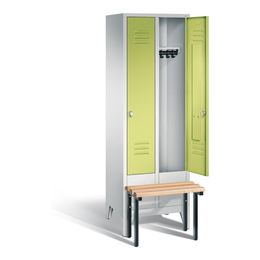C+P Garderobenschrank Classic, H1850xB610xT500mm, Front Viridingr&uuml;n, Korpus Lichtgrau, Gestell Schwarzgrau (8030-20) ; C + P M&ouml;belsysteme (8030-20|S10407)