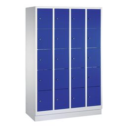 C+P F&auml;cherschrank Classic auf Sockel, 20 F&auml;cher, H1800xB1190xT500mm Front Enzianblau Korpus Lichtgrau ; C + P M&ouml;belsysteme (8020-405|S10025)