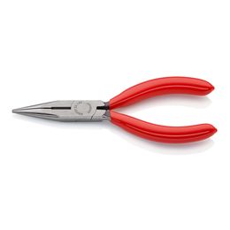 Knipex 25 01 140 Flachrundzange mit Schneide (Radiozange) mit Kunststoff &uuml;berzogen schwarz atramentiert 140 mm)