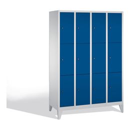 C+P F&auml;cherschrank Classic auf F&uuml;&szlig;en, 12 F&auml;cher, H1850xB1190xT500mm Front Enzianblau Korpus Lichtgrau ; C + P M&ouml;belsysteme (8010-403|S10009)