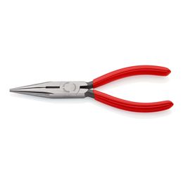 Knipex 25 01 160 Flachrundzange mit Schneide (Radiozange) mit Kunststoff &uuml;berzogen schwarz atramentiert 160 mm)