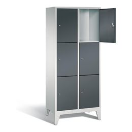 C+P Garderobenschrank Classic, H1850xB810xT500mm, Front Anthrazitgrau, Korpus Lichtgrau (8010-223) ; C + P M&ouml;belsysteme (8010-223|S10203)