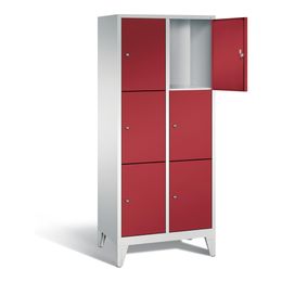 C+P Garderobenschrank Classic, H1850xB810xT500mm, Front Rubinrot, Korpus Lichtgrau (8010-223) ; C + P M&ouml;belsysteme (8010-223|S10017)