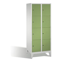C+P F&auml;cherschrank Classic auf F&uuml;&szlig;en, 8 F&auml;cher, H1850xB810xT500mm Front Resedagr&uuml;n Korpus Lichtgrau ; C + P M&ouml;belsysteme (8010-224|S10056)