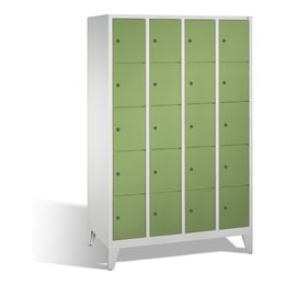 C+P F&auml;cherschrank Classic auf F&uuml;&szlig;en, 20 F&auml;cher, H1850xB1190xT500mm Front Resedagr&uuml;n Korpus Lichtgrau ; C + P M&ouml;belsysteme (8010-405|S10035)