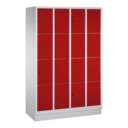 C+P F&auml;cherschrank Classic auf Sockel, 16 F&auml;cher, H1800xB1190xT500mm Front Rubinrot Korpus Lichtgrau ; C + P M&ouml;belsysteme (8020-404|S10008)