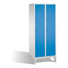 C+P F&auml;cherschrank Classic auf F&uuml;&szlig;en, 10 F&auml;cher, H1850xB810xT500mm Front Lichtblau Korpus Lichtgrau ; C + P M&ouml;belsysteme (8010-225|S10001)