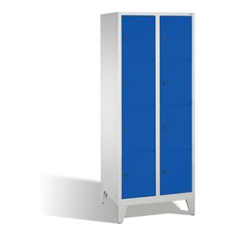 C+P F&auml;cherschrank Classic auf F&uuml;&szlig;en, 8 F&auml;cher, H1850xB810xT500mm Front Enzianblau Korpus Lichtgrau ; C + P M&ouml;belsysteme (8010-224|S10007)