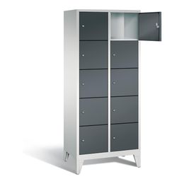 C+P Garderobenschrank Classic, H1850xB810xT500mm, Front Anthrazitgrau, Korpus Lichtgrau (8010-225) ; C + P M&ouml;belsysteme (8010-225|S10207)