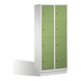 C+P F&auml;cherschrank Classic auf Sockel, 8 F&auml;cher, H1800xB810xT500mm Front Resedagr&uuml;n Korpus Lichtgrau ; C + P M&ouml;belsysteme (8020-224|S10075)