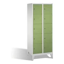 C+P F&auml;cherschrank Classic auf F&uuml;&szlig;en, 10 F&auml;cher, H1850xB810xT500mm Front Resedagr&uuml;n Korpus Lichtgrau ; C + P M&ouml;belsysteme (8010-225|S10029)