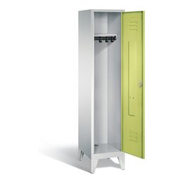 C+P Garderobenschrank Classic, H1850xB420xT500mm, Front Viridingr&uuml;n, Korpus Lichtgrau (8010-12) ; C + P M&ouml;belsysteme (8010-12|S10552)