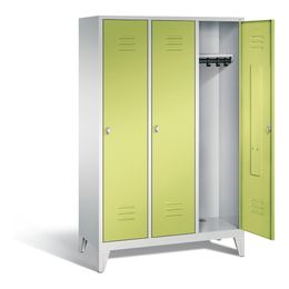 C+P Garderobenschrank Classic, H1850xB1200xT500mm, Front Viridingr&uuml;n, Korpus Lichtgrau (8010-32) ; C + P M&ouml;belsysteme (8010-32|S10314)