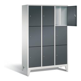 C+P Garderobenschrank Classic, H1850xB1200xT500mm, Front Anthrazitgrau, Korpus Lichtgrau (8010-323) ; C + P M&ouml;belsysteme (8010-323|S10208)
