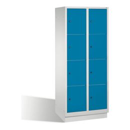 C+P F&auml;cherschrank Classic auf Sockel, 8 F&auml;cher, H1800xB810xT500mm Front Lichtblau Korpus Lichtgrau ; C + P M&ouml;belsysteme (8020-224|S10007)