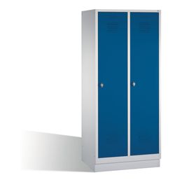 C+P Umkleidespind Classic auf Sockel, 2 Abteile, H1800xB810xT500mm Front Enzianblau Korpus Lichtgrau ; C + P M&ouml;belsysteme (8020-22|S10035)