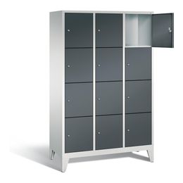 C+P Garderobenschrank Classic, H1850xB1200xT500mm, Front Anthrazitgrau, Korpus Lichtgrau (8010-324) ; C + P M&ouml;belsysteme (8010-324|S10156)