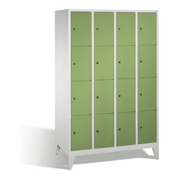 C+P F&auml;cherschrank Classic auf F&uuml;&szlig;en, 16 F&auml;cher, H1850xB1190xT500mm Front Resedagr&uuml;n Korpus Lichtgrau ; C + P M&ouml;belsysteme (8010-404|S10066)