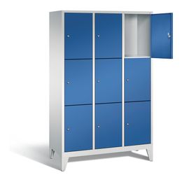 C+P Garderobenschrank Classic, H1850xB1200xT500mm, Front Enzianblau, Korpus Lichtgrau (8010-323) ; C + P M&ouml;belsysteme (8010-323|S10012)