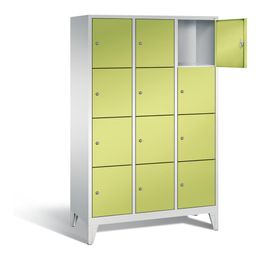 C+P Garderobenschrank Classic, H1850xB1200xT500mm, Front Viridingr&uuml;n, Korpus Lichtgrau (8010-324) ; C + P M&ouml;belsysteme (8010-324|S10278)