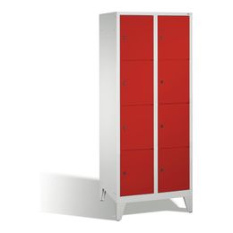 C+P F&auml;cherschrank Classic auf F&uuml;&szlig;en, 8 F&auml;cher, H1850xB810xT500mm Front Rubinrot Korpus Lichtgrau ; C + P M&ouml;belsysteme (8010-224|S10003)