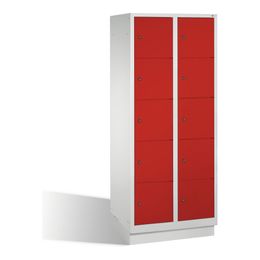 C+P F&auml;cherschrank Classic auf Sockel, 10 F&auml;cher, H1800xB810xT500mm Front Rubinrot Korpus Lichtgrau ; C + P M&ouml;belsysteme (8020-225|S10009)
