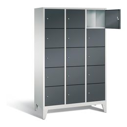 C+P Garderobenschrank Classic, H1850xB1200xT500mm, Front Anthrazitgrau, Korpus Lichtgrau (8010-325) ; C + P M&ouml;belsysteme (8010-325|S10216)