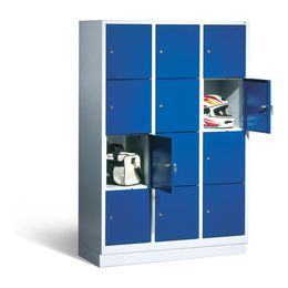 C+P F&auml;cherschrank Classic auf Sockel, 12 F&auml;cher, H1800xB1200xT500mm Front Enzianblau Korpus Lichtgrau ; C + P M&ouml;belsysteme (8020-324|S10011)