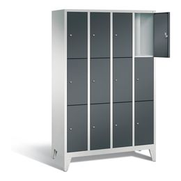 C+P Garderobenschrank Classic, H1850xB1190xT500mm, Front Anthrazitgrau, Korpus Lichtgrau (8010-403) ; C + P M&ouml;belsysteme (8010-403|S10227)