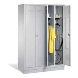 C+P Doppelspind Classic auf Sockel, 4 Abteile, H1800xB1190xT500mm Front Lichtgrau Korpus Lichtgrau ; C + P M&ouml;belsysteme (8022-40|S10000)