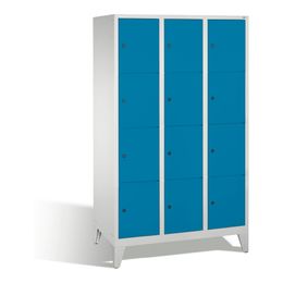 C+P F&auml;cherschrank Classic auf F&uuml;&szlig;en, 12 F&auml;cher, H1850xB1200xT500mm Front Lichtblau Korpus Lichtgrau ; C + P M&ouml;belsysteme (8010-324|S10004)