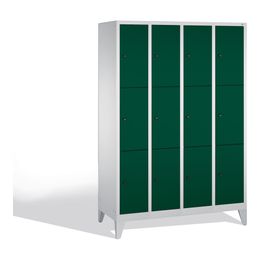 C+P F&auml;cherschrank Classic auf F&uuml;&szlig;en, 12 F&auml;cher, H1850xB1190xT500mm Front Resedagr&uuml;n Korpus Lichtgrau ; C + P M&ouml;belsysteme (8010-403|S10039)