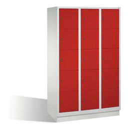 C+P F&auml;cherschrank Classic auf Sockel, 15 F&auml;cher, H1800xB1200xT500mm Front Rubinrot Korpus Lichtgrau ; C + P M&ouml;belsysteme (8020-325|S10001)