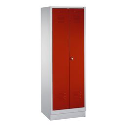 C+P Doppelspind Classic auf Sockel, 2 Abteile, H1800xB610xT500mm Front Rubinrot Korpus Lichtgrau ; C + P M&ouml;belsysteme (8022-20|S10002)