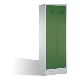 C+P Doppelspind Classic auf Sockel, 2 Abteile, H1800xB610xT500mm Front Resedagr&uuml;n Korpus Lichtgrau ; C + P M&ouml;belsysteme (8022-20|S10076)
