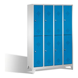 C+P Doppelstockspind Classic auf F&uuml;&szlig;en, 8 F&auml;cher, H1850xB1190xT500mm Front Lichtblau Korpus Lichtgrau ; C + P M&ouml;belsysteme (8310-40|S10012)