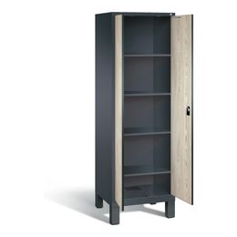 C+P W&auml;sche-Spind Evolo, H1850xB610xT500mm, Front Dekor Sen-Esche, Korpus Anthrazitgrau (48212-20B) ; C + P M&ouml;belsysteme (48212-20B|S10106)