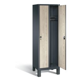 C+P Garderobenschrank Evolo, H1850xB610xT500mm, Front Dekor Sen-Esche, Korpus Anthrazitgrau (48010-20) ; C + P M&ouml;belsysteme (48010-20|S10459)