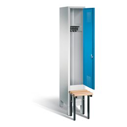 C+P Garderobenschrank Evolo, H1850xB320xT815mm, Front Lichtblau, Korpus Lichtgrau, Gestell Schwarzgrau (48030-10) ; C + P M&ouml;belsysteme (48030-10|S10007)