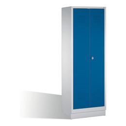 C+P Doppelspind Classic auf Sockel, 2 Abteile, H1800xB610xT500mm Front Enzianblau Korpus Lichtgrau ; C + P M&ouml;belsysteme (8022-20|S10004)