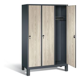 C+P Garderobenschrank Evolo, H1850xB1200xT500mm, Front Dekor Sen-Esche, Korpus Anthrazitgrau (48010-32) ; C + P M&ouml;belsysteme (48010-32|S10564)