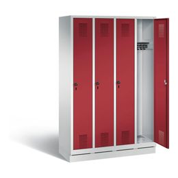 C+P Garderobenschrank Evolo, H1800xB1190xT500mm, Front Rubinrot, Korpus Lichtgrau (48020-40) ; C + P M&ouml;belsysteme (48020-40|S10052)