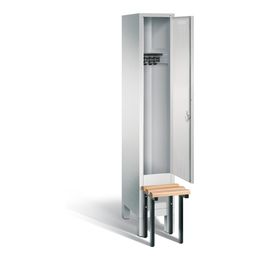C+P Garderobenschrank Evolo, H1850xB320xT815mm, Front Lichtgrau, Korpus Lichtgrau, Gestell Schwarzgrau (48030-10) ; C + P M&ouml;belsysteme (48030-10|S10003)