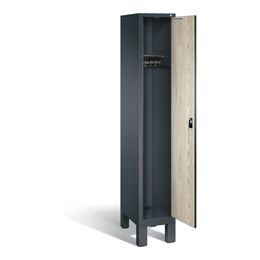 C+P Garderobenschrank Evolo, H1850xB320xT500mm, Front Dekor Sen-Esche, Korpus Anthrazitgrau (48010-10) ; C + P M&ouml;belsysteme (48010-10|S10158)