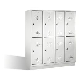 C+P Doppelstockspind Classic auf Sockel, 8 F&auml;cher, H1800xB1590xT500mm Front Lichtgrau Korpus Lichtgrau ; C + P M&ouml;belsysteme (8320-42|S10015)