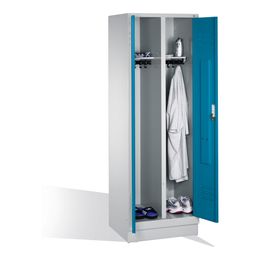 C+P Doppelspind Classic auf Sockel, 2 Abteile, H1800xB610xT500mm Front Lichtblau Korpus Lichtgrau ; C + P M&ouml;belsysteme (8022-20|S10013)