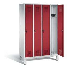 C+P Garderobenschrank Evolo, H1850xB1190xT500mm, Front Rubinrot, Korpus Lichtgrau (48010-40) ; C + P M&ouml;belsysteme (48010-40|S10053)